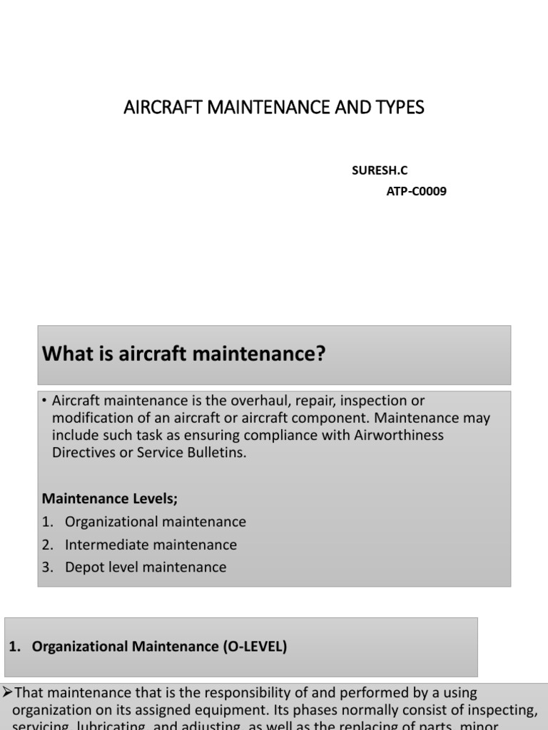 Aircraft Maintenance Levels Explained | PDF | Production And ...