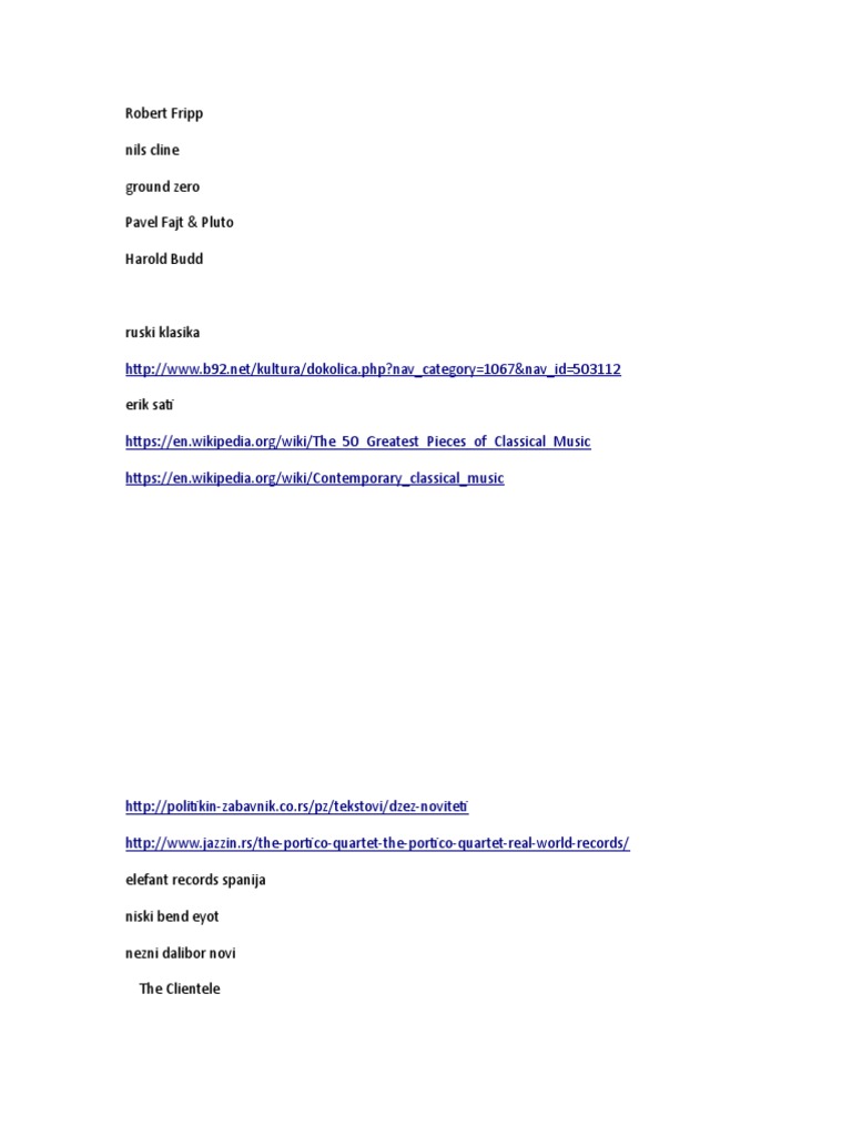 Robert Fripp Nils Cline Ground Zero Pavel Fajt & Pluto Harold Budd | PDF | Art