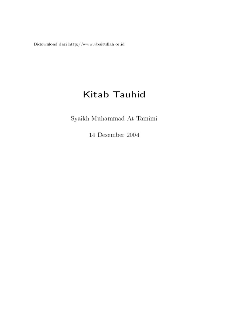 Kitab Tauhid PDF | PDF