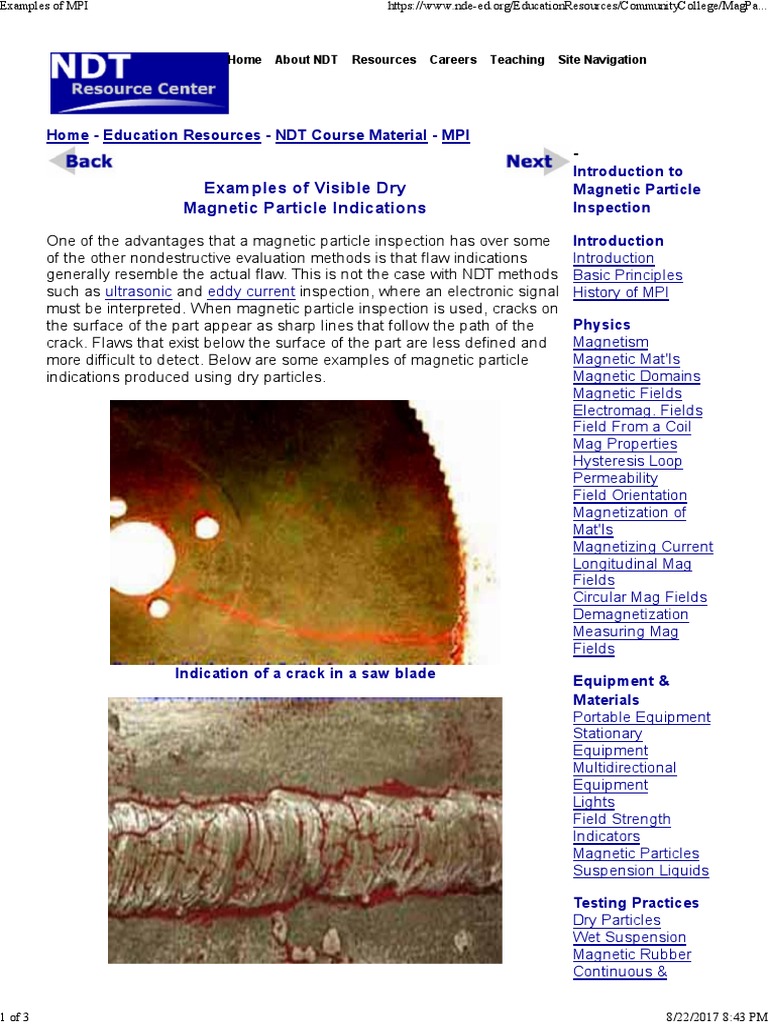 Examples of MPI | PDF | Nondestructive Testing | Magnetic Field