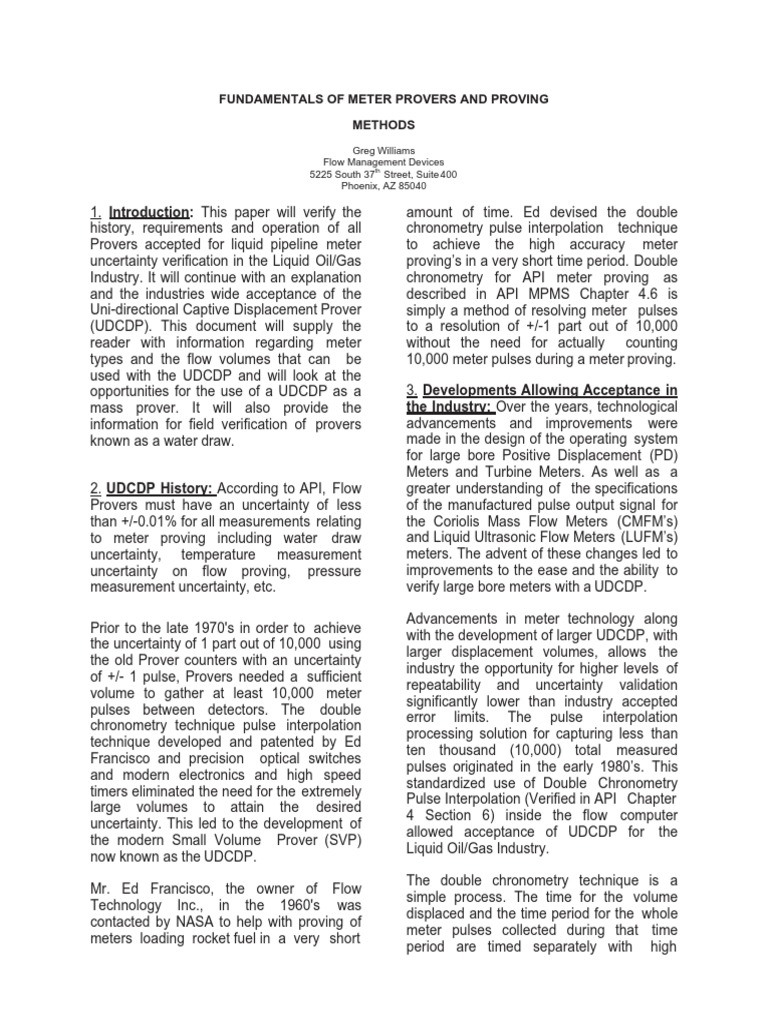 Fundermentals of Meter Provers PDF | PDF