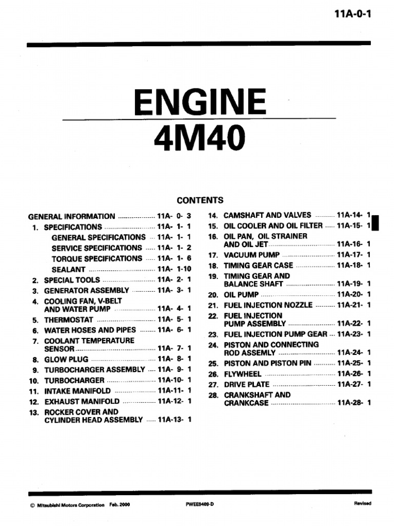 4m40 Workshop Manual PDF | PDF