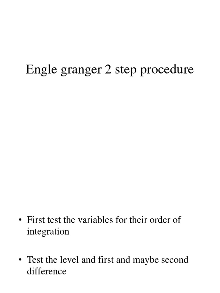 Engle Granger 2 Step Procedure | PDF