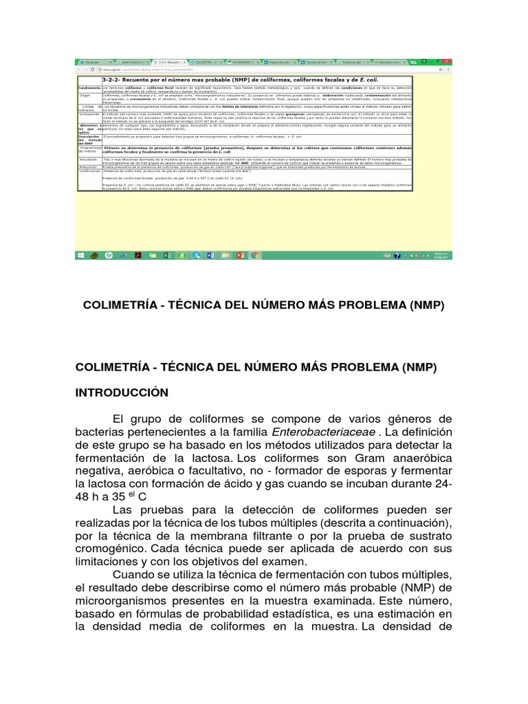 COLIMETRÍA | PDF | Biología | Microbiología
