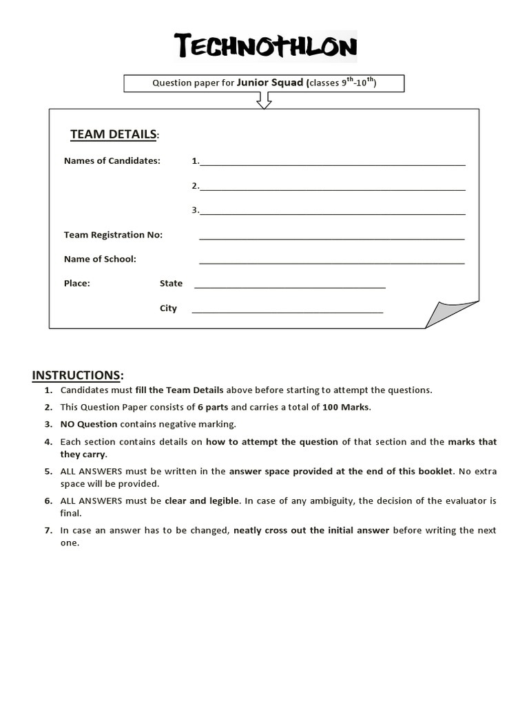 Technothlon | PDF
