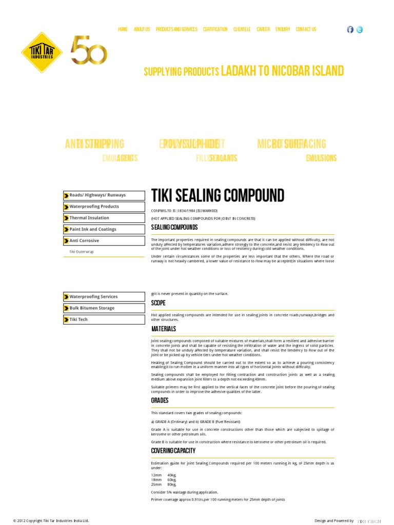 Tiki Tar Industries - Asphalt, Modified Bitumen Manufacturers, Bitumen ...