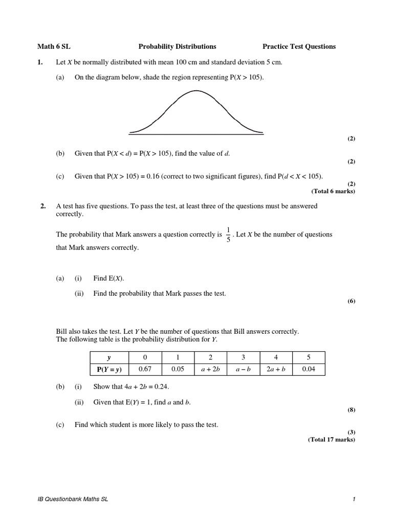 Distribution Questions | PDF | Standard Deviation | Mean