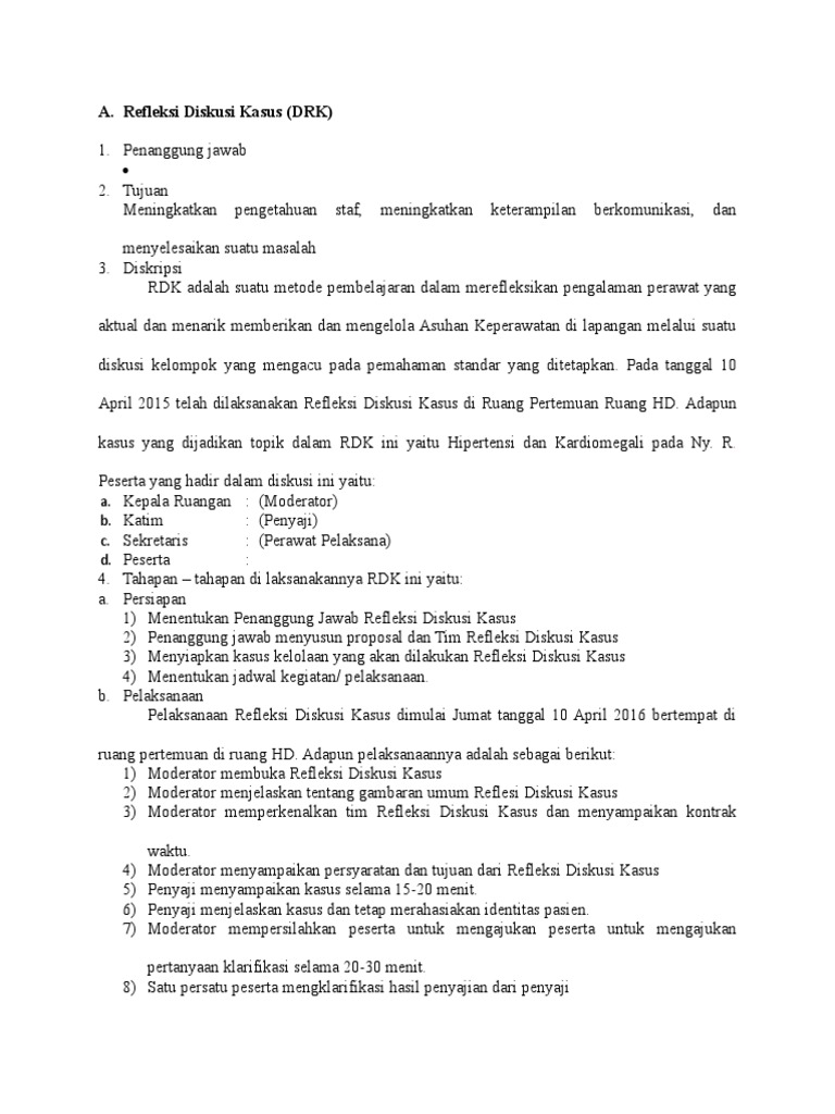 Refleksi Diskusi Kasus | PDF