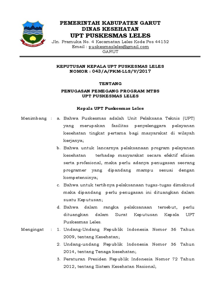 42 SK Pelaksana Program Mtbs | PDF