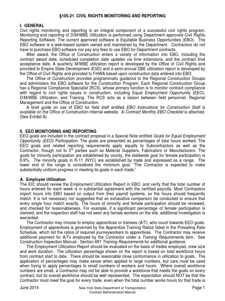 Civil Rights Monitoring and Reporting PDF | PDF | General Contractor ...