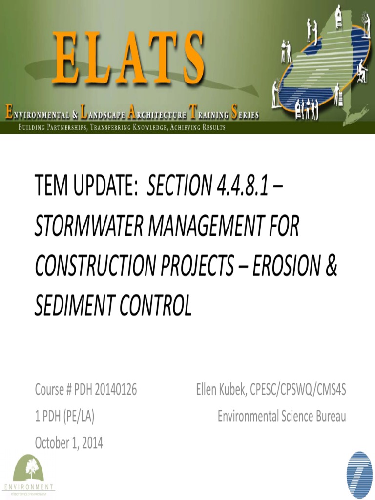 Stormwater Management For Construction Projects - Erosion & Sediment ...