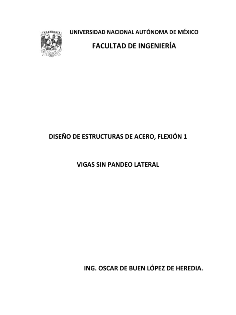 Diseño de Estructuras de Acero Flexión 1 Vigas Sin Pandeo Lateral | Descargar gratis PDF ...