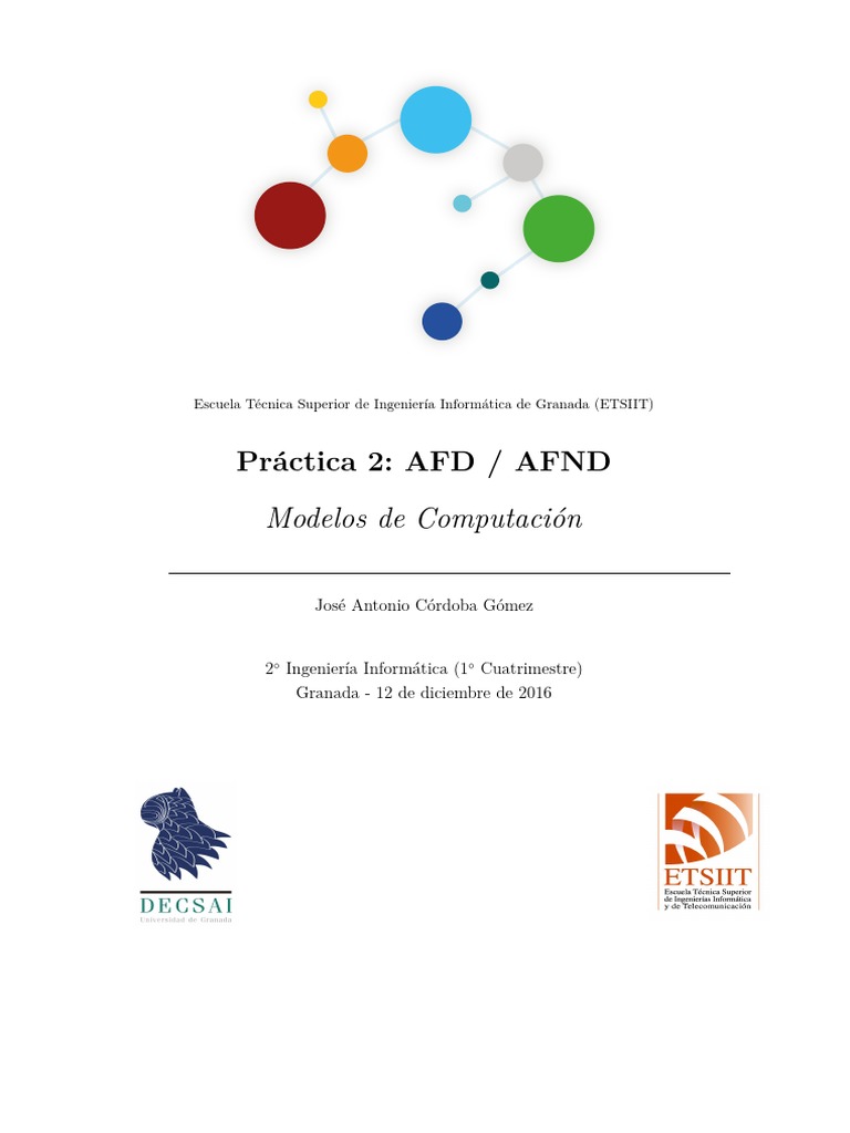 Práctica 2 Modelos de Computación AFN - AFND | PDF | Métodos formales | Matemáticas Aplicadas