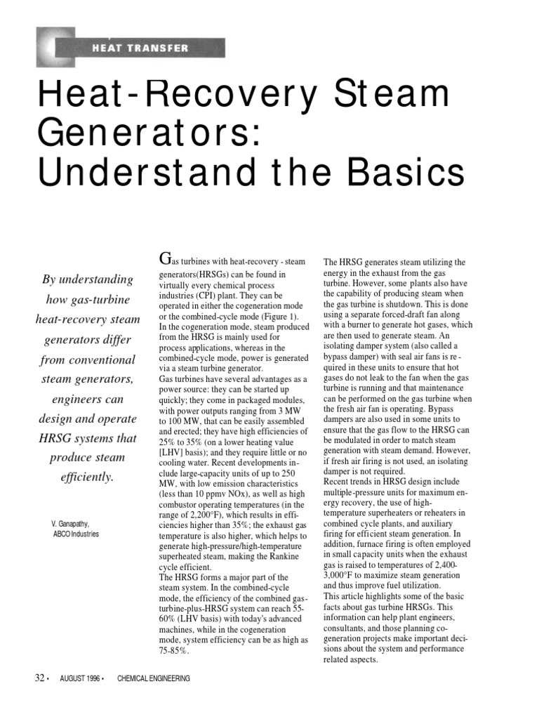 HRSG Basics | PDF | Steam | Cogeneration