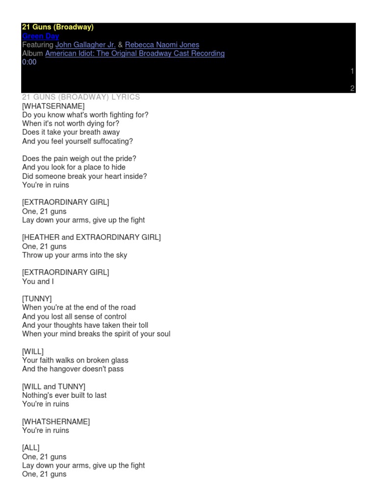 Lyrics | PDF | Hamilton (Musical) | Theatre