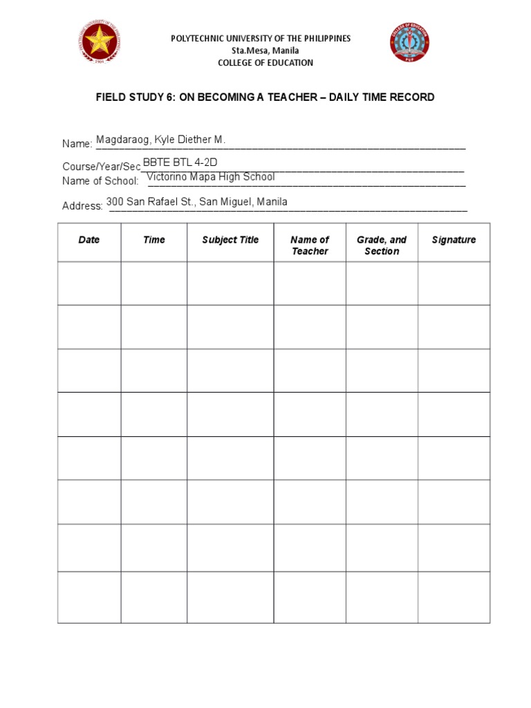 Revised DTR Fs 6 2017 Kyle | PDF