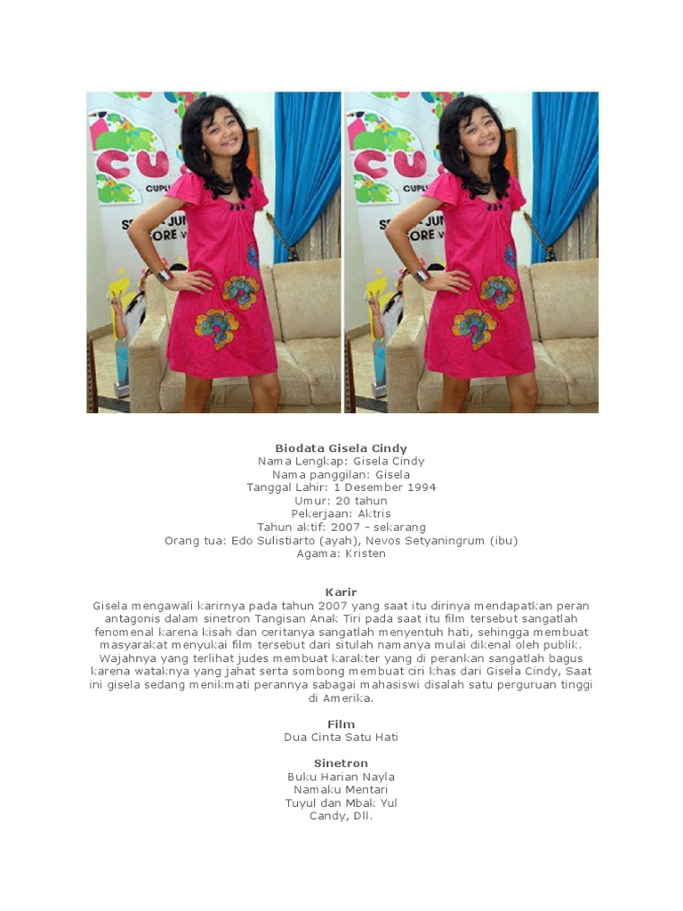 Biodata Gisela Cindy | PDF
