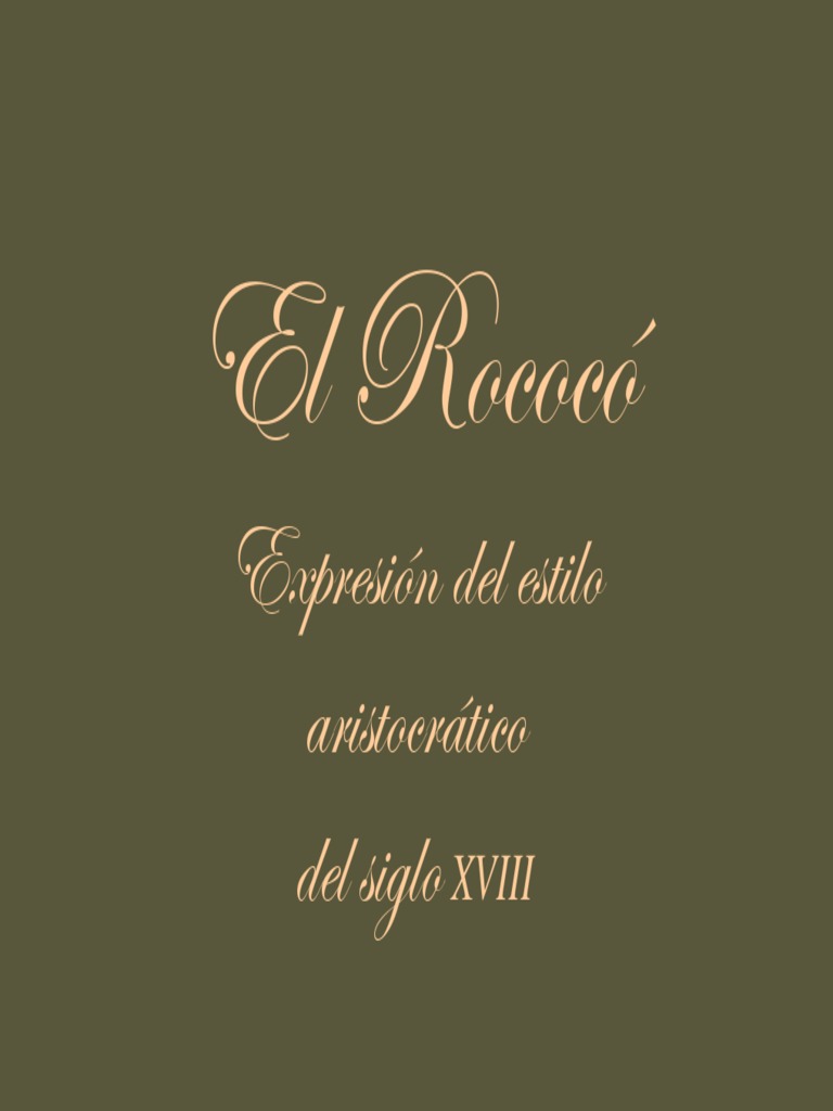 Movimiento Artístico: El Rococó | PDF | Artes (general)
