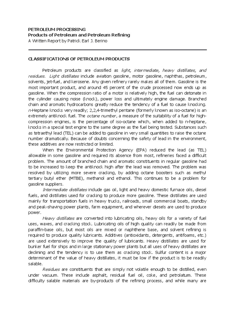 Light, Intermediate, Heavy Distillates, and Residues. Light Distillates ...