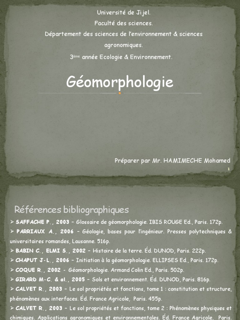 Cours de Géomorphologie | PDF | Géomorphologie | Géographie physique