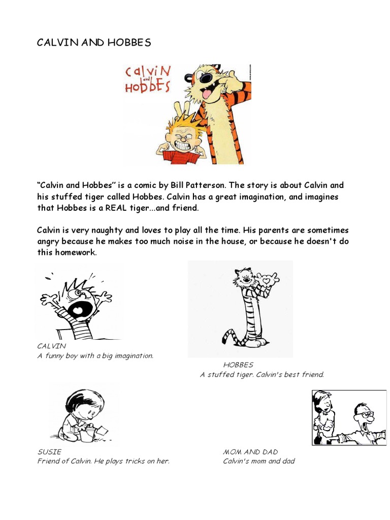 Calvin and Hobbes Comic Activity | PDF | General Fiction