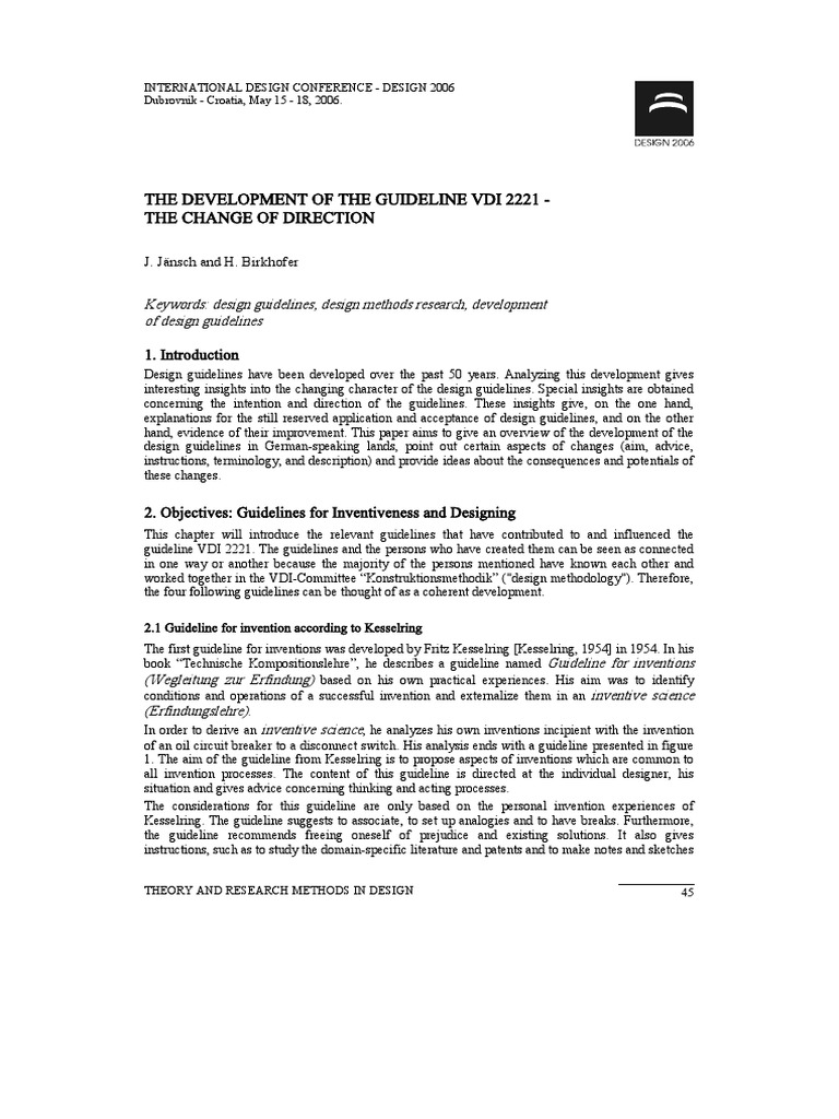 VDI2221 | PDF | Design | Advice (Opinion)