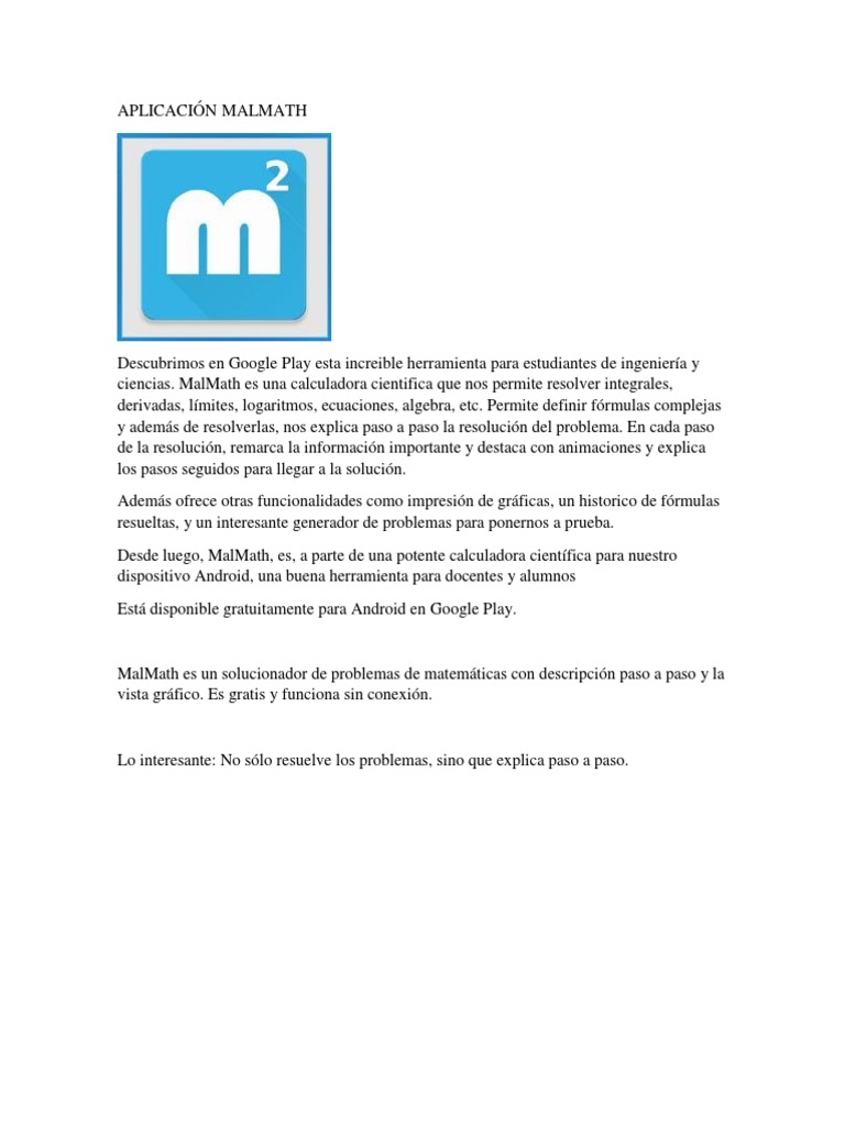 MalMath: Calculadora Científica Gratuita | PDF | Juegos y actividades ...