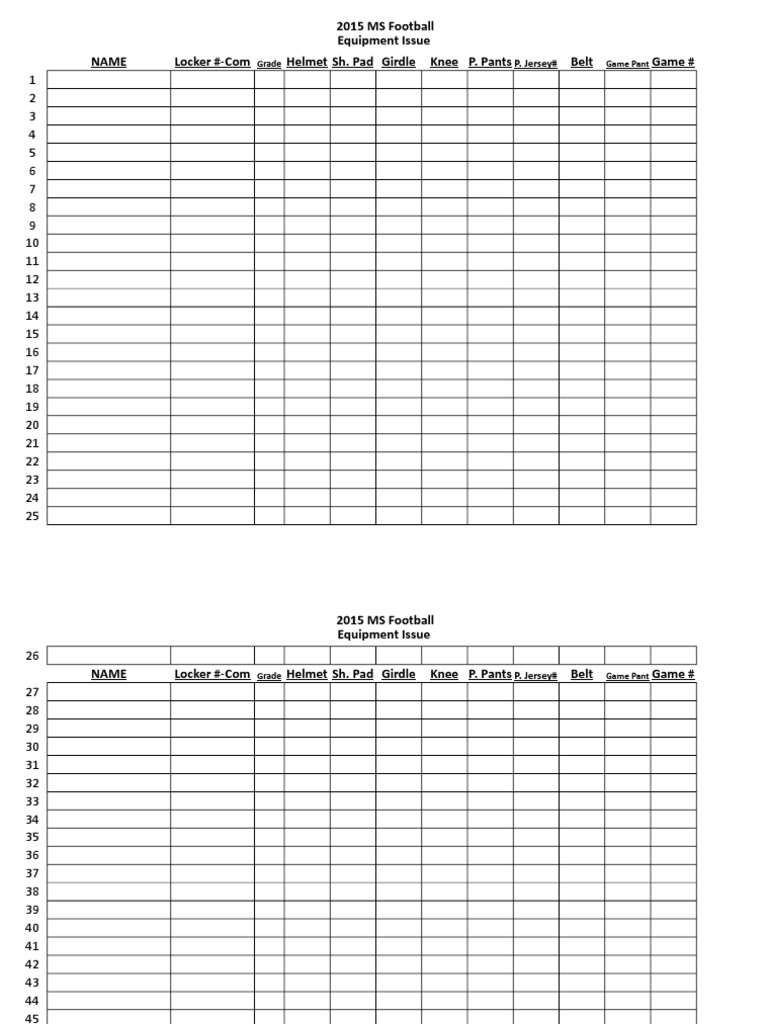 2016 HS Football Equipment Handout | PDF