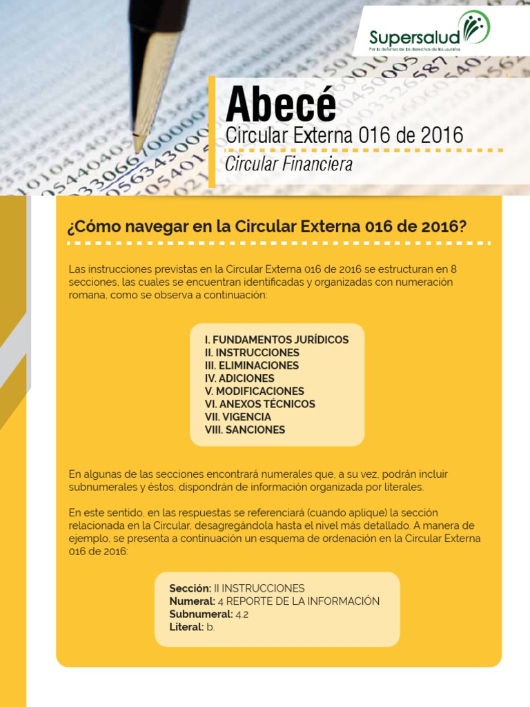 Abece Circular Externa 0016 de 2016 PDF | PDF | Contabilidad | Archivo de computadora