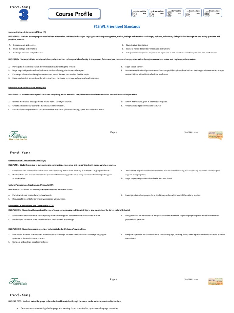 French Year 3 Curriculum Overview | PDF | Conversation | Advertising