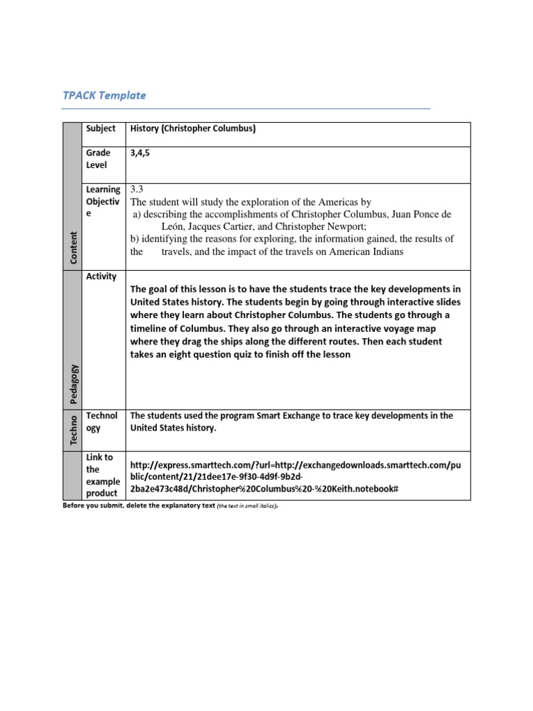 Tpack Template 3 2 | PDF