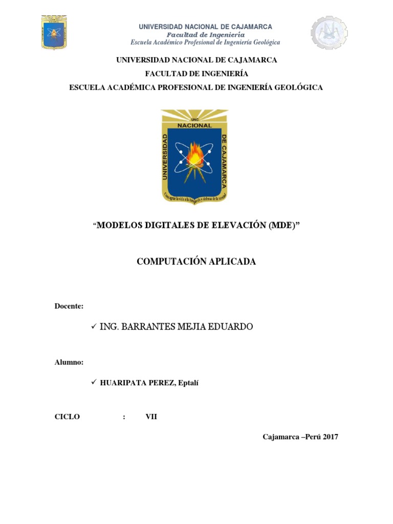 Modelos Digitales de Elevacion Mde | PDF | Sistema de información geográfica | Topografía