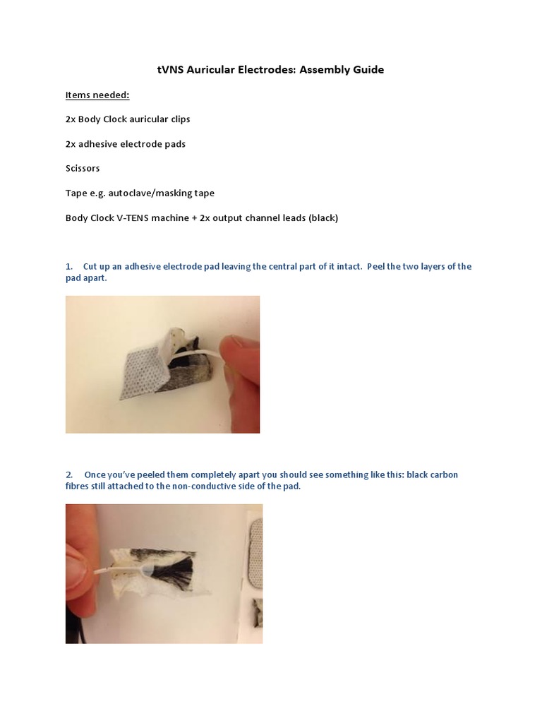 tVNS Auricular Electrode Setup Guide | PDF