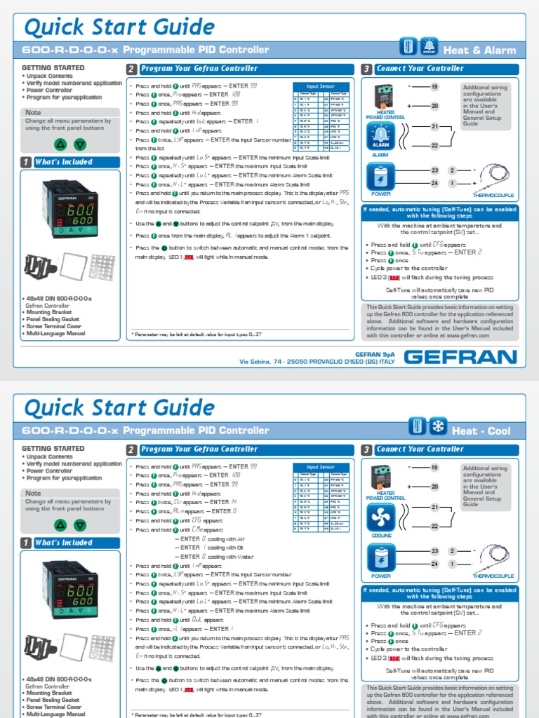 Ge Fran Controller 600 Quick Start Guide | PDF | Thermocouple | Fahrenheit