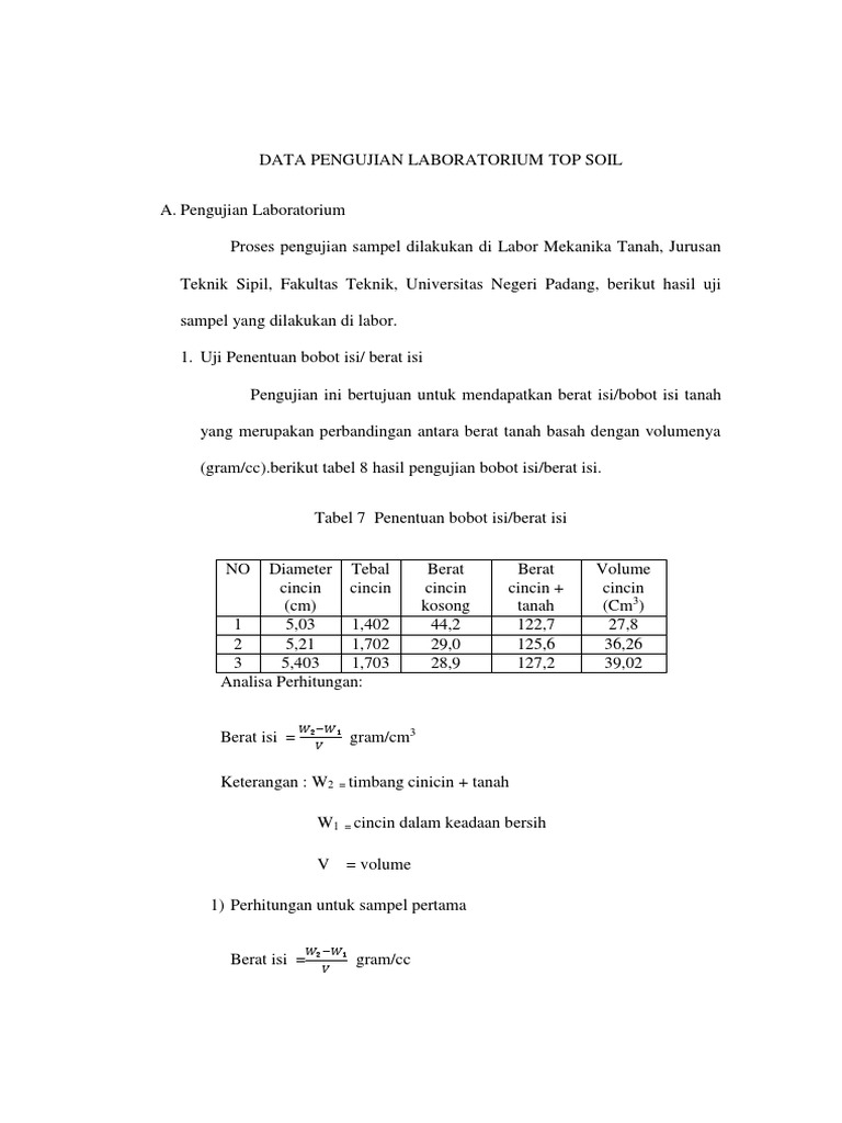 Pengujian Laboratorium Top Soil | PDF | Metode & Bahan Ajar
