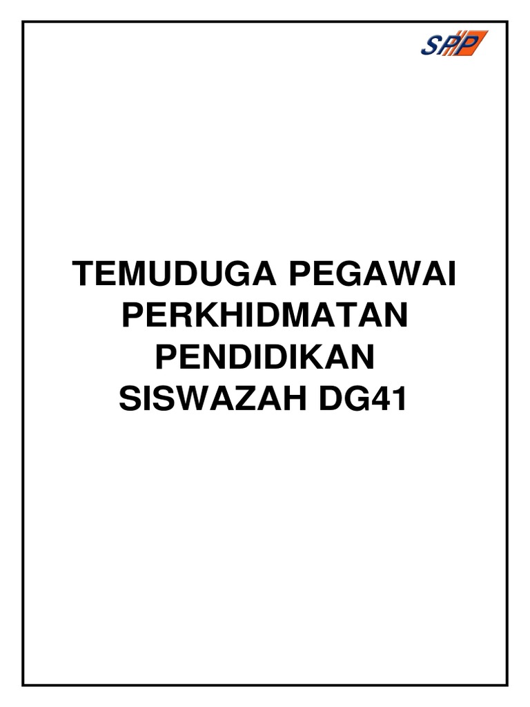 Panduan Temuduga Pegawai Pendidikan DG41 | PDF | Career & Growth