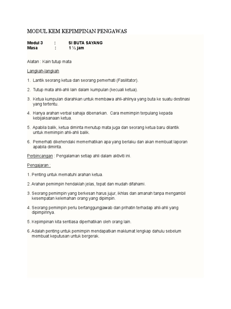 Modul Kem Kepimpinan Pengawas | PDF | Karier & Perkembangan | Pengembangan Diri