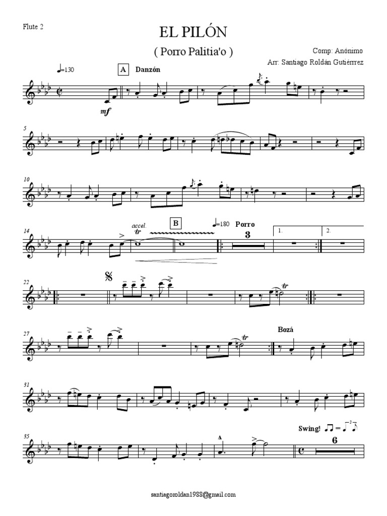 El Pilón (Banda) - Flute 2 | PDF