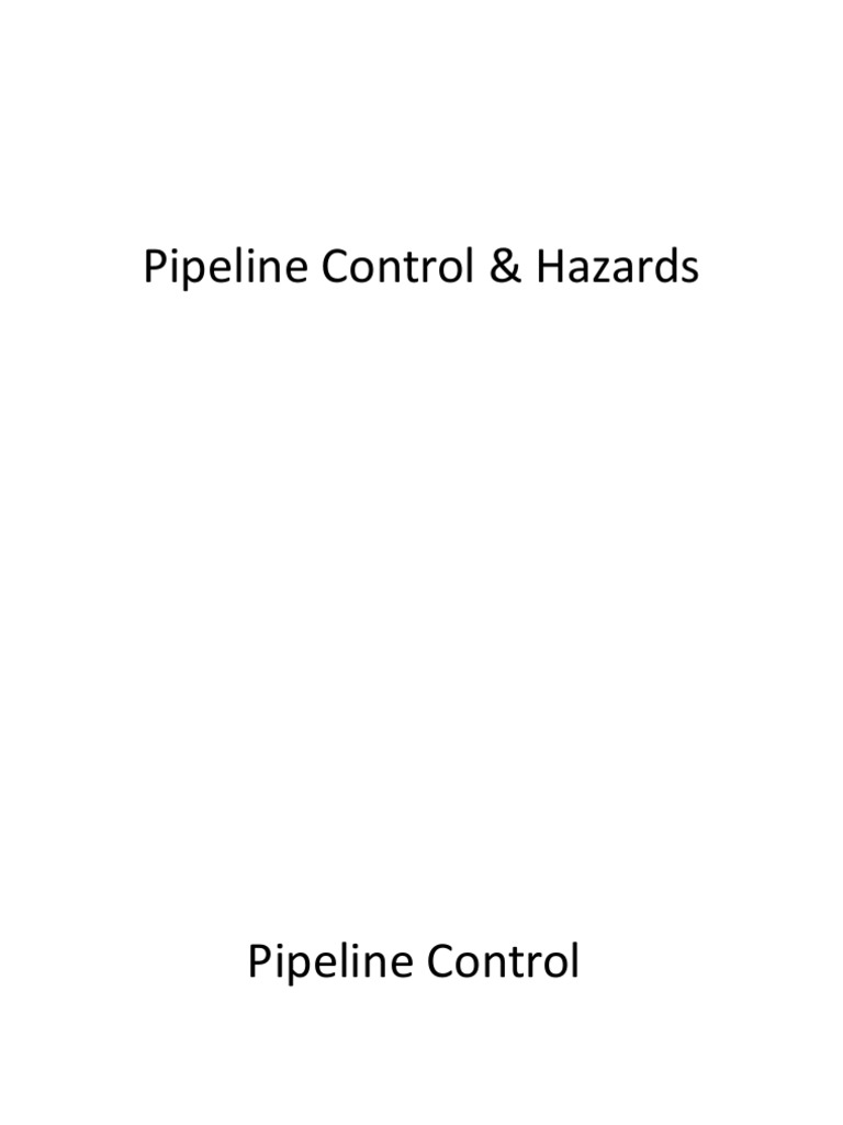 Pipeline Control Hazards | PDF | Computer Architecture | Digital ...