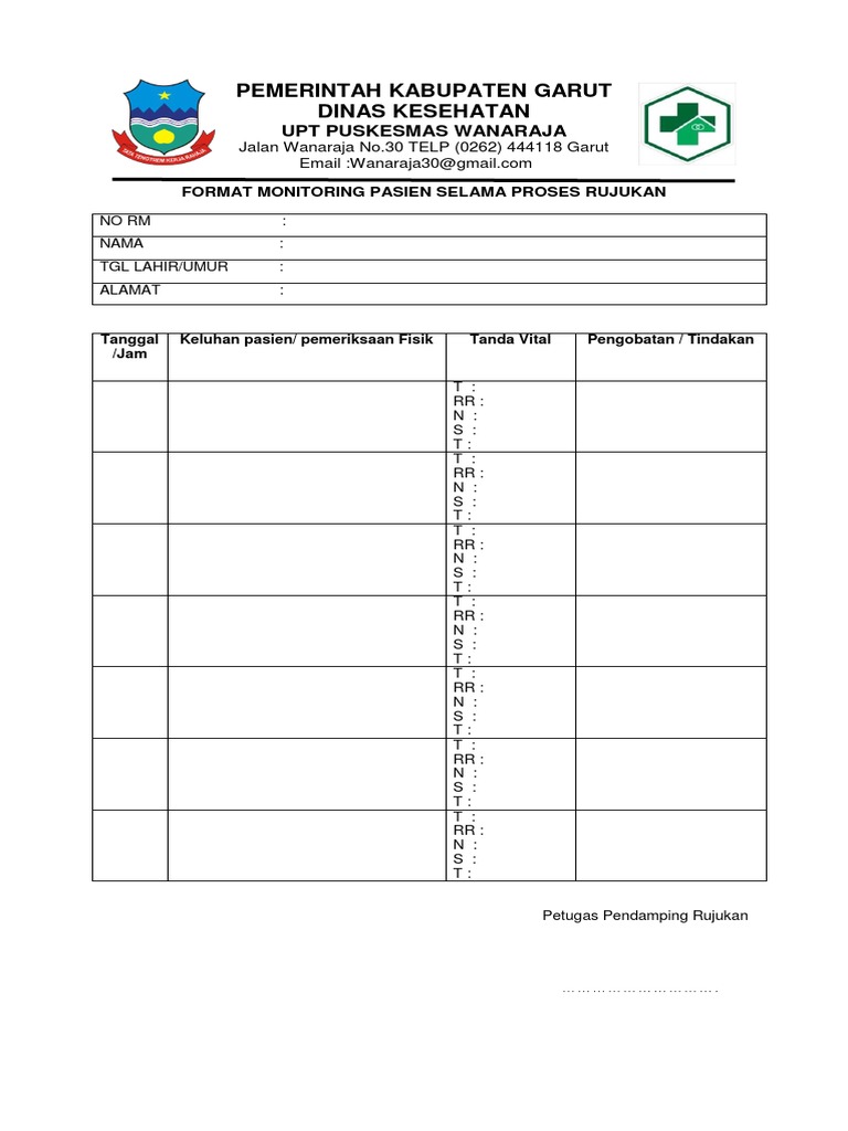 Form Monitoring Pasien Selama Proses Rujukan | PDF