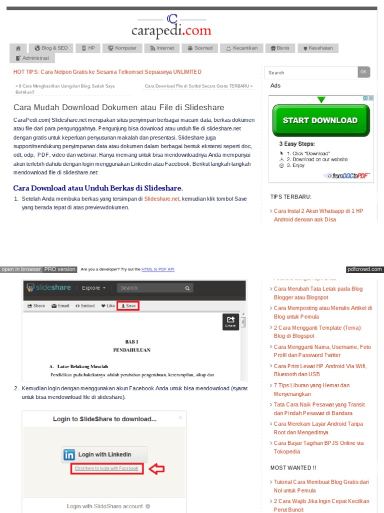 Cara Download File Berkas Dokumen Atau | PDF
