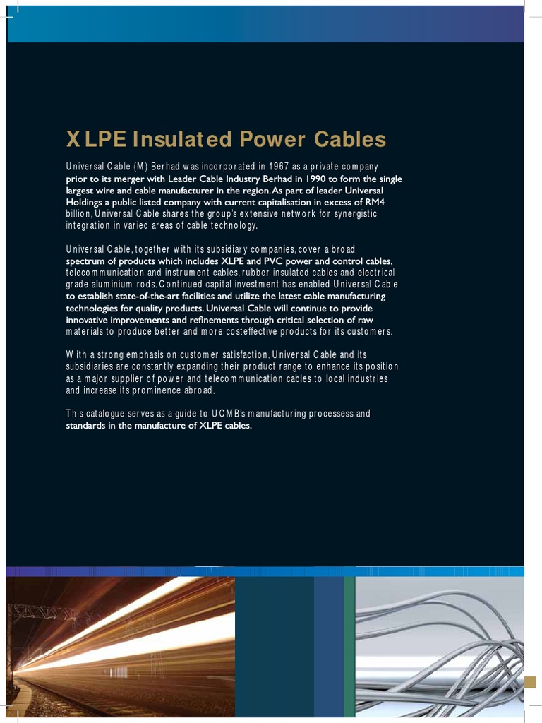 UC XLPE Catalogue PDF | PDF | Cable | Electrical Conductor