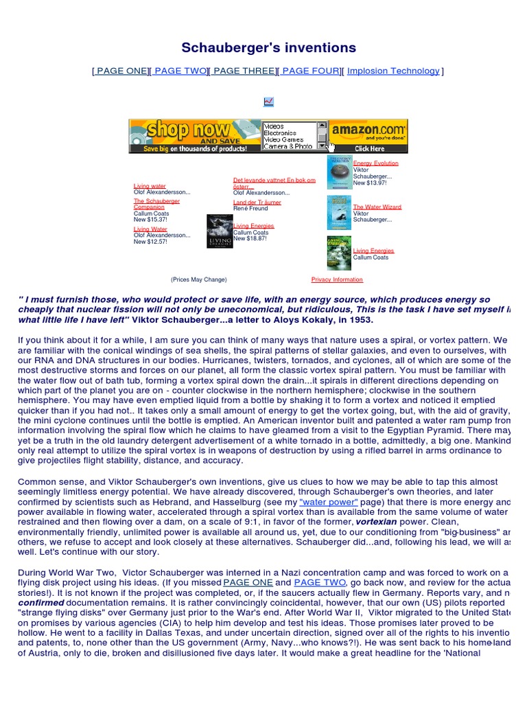 Viktor Schauberger's Repulsine Innovations | PDF | Convection | Pump