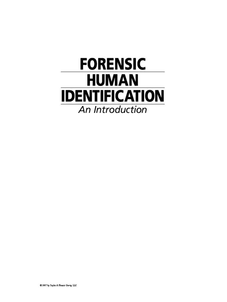 Forensic Human Identification | PDF | Latin Script