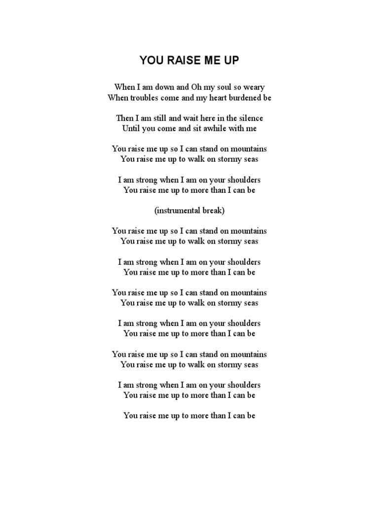 You Raise Me Up | PDF
