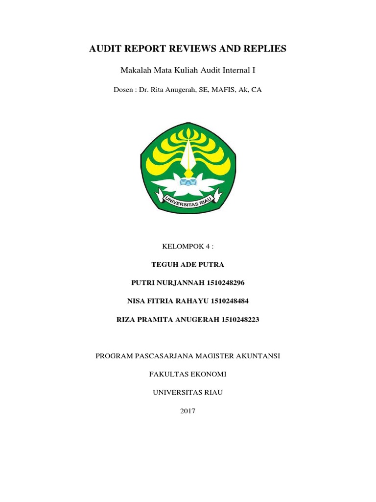 Audit Report Reviews and Replies | PDF