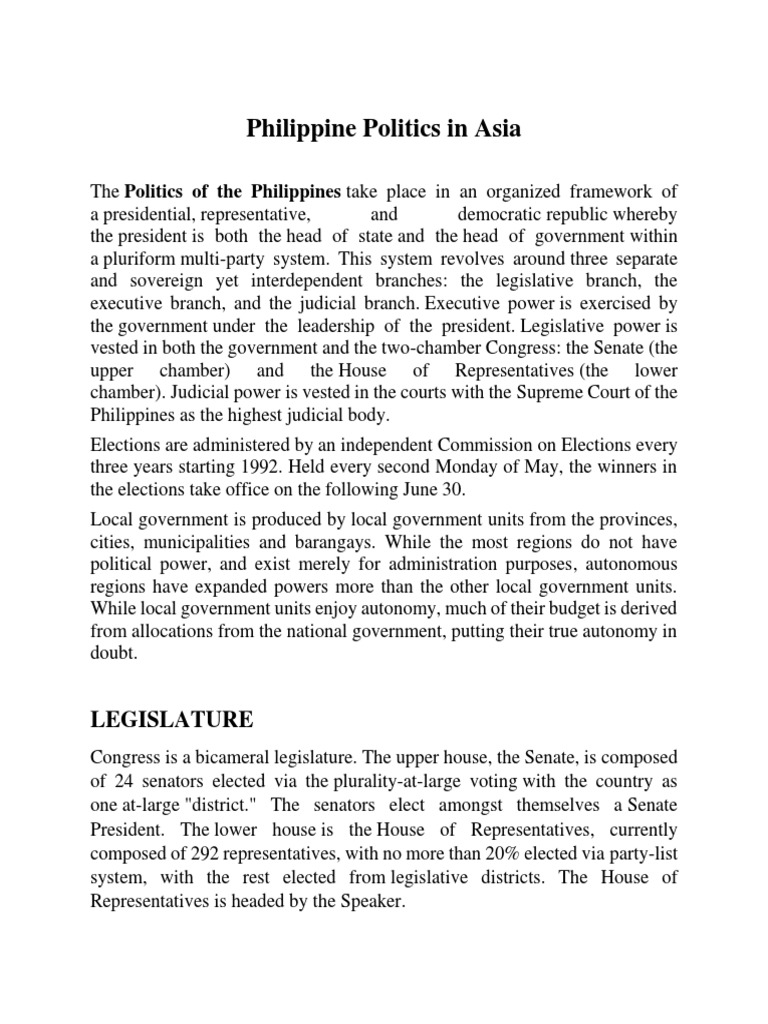 Philippine Political System Overview | PDF | Supreme Courts | Judiciaries