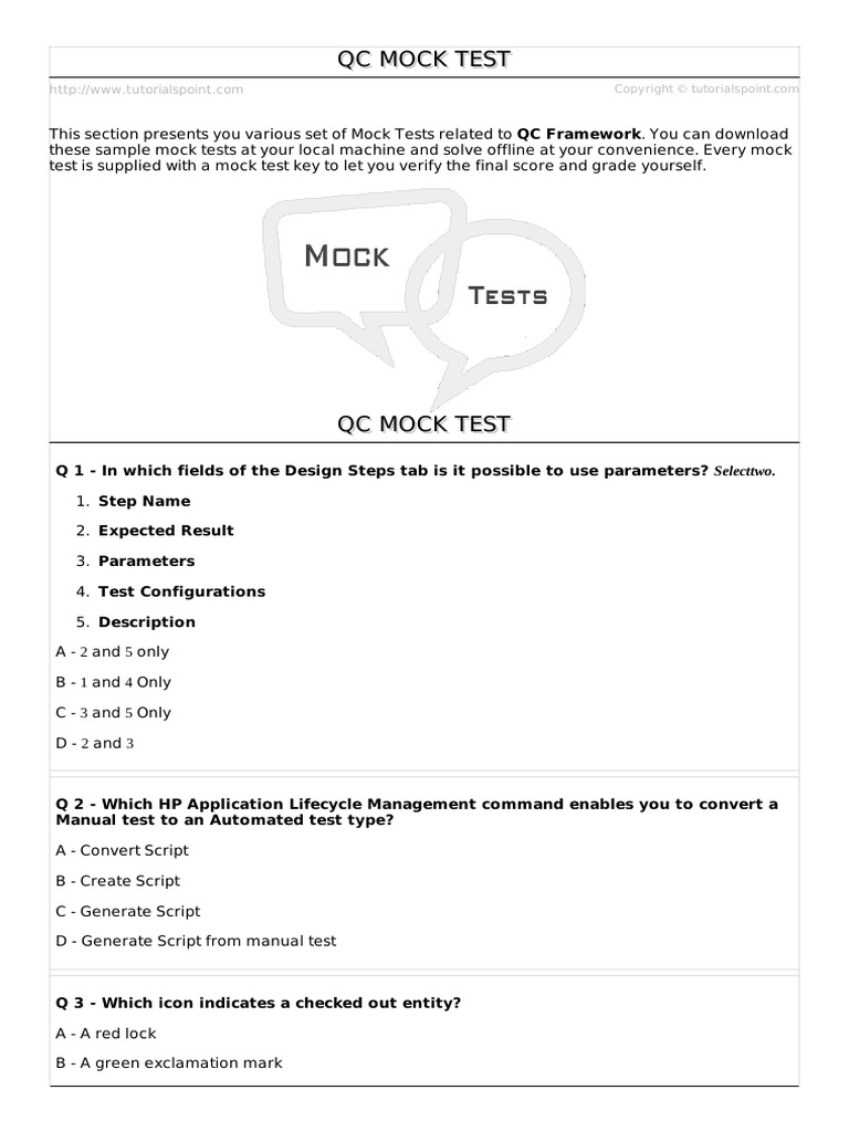 QC Mock Test | PDF | Scope (Computer Science) | Scripting Language
