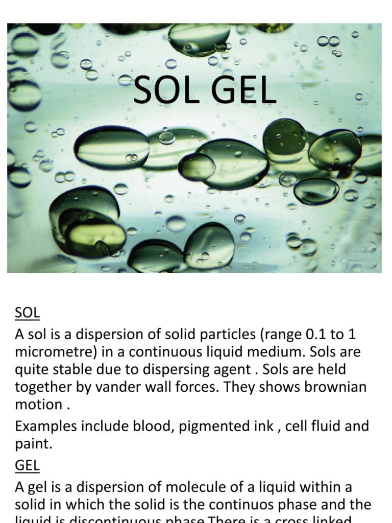 38-character for sol gel document | PDF | Gel | Colloid