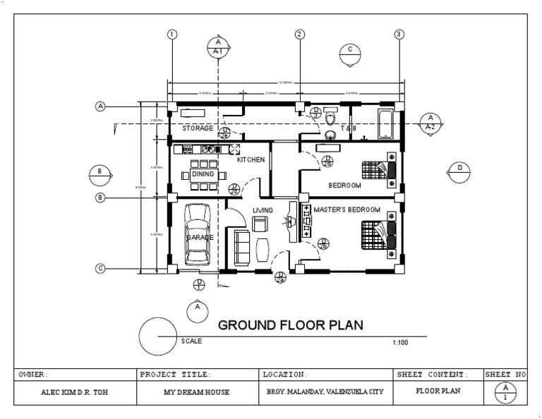Ground Floor Plan: Owner: Project Title: Location: Sheet Content: Sheet No | PDF | Buildings And ...